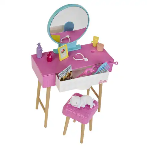 Barbie Doll and Bedroom Playset Barbie Furniture with 20 Pieces Mattel