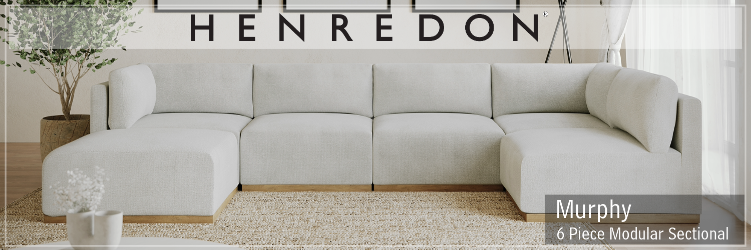 Henredon Murphy Fabric Modular Sectional with Ottoman