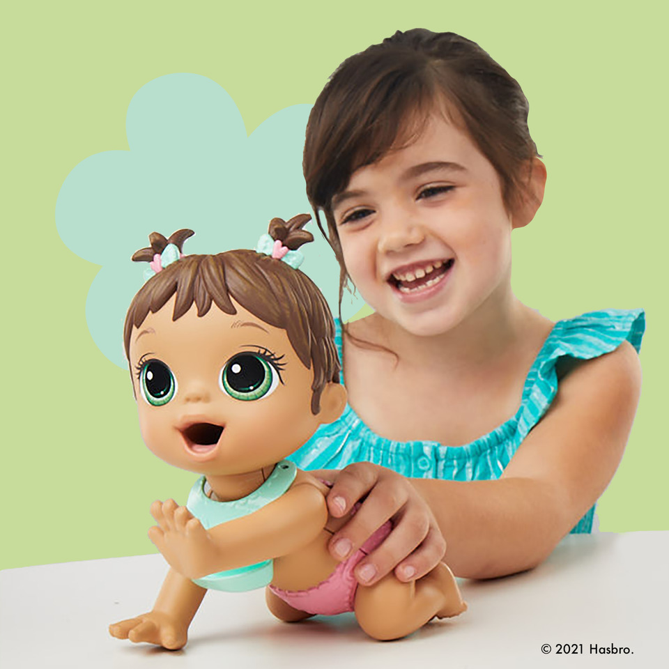 Baby Alive Lil Snacks Doll with Brown Hair, Eats and "Poops" - Walmart.com