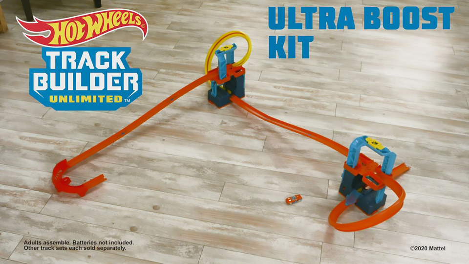 Hot Wheels Race Track Builder Ultra Boost Kit, Motorized Boosters & Toy ...