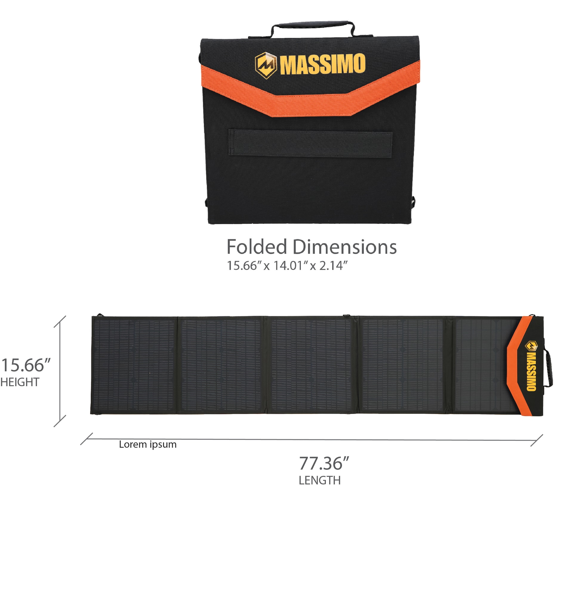 Massimo Electric Folding Waterproof Travel Solar Panel Charger - Home ...