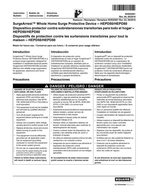 Home Electronics Protective Device HEPD80 Dispositivo de