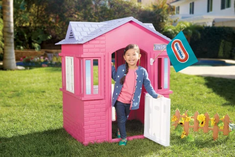Little Tikes Kids Outdoor Playhouse Cape Cottage Portable Indoor Outdoor Toy House Pink Walmart