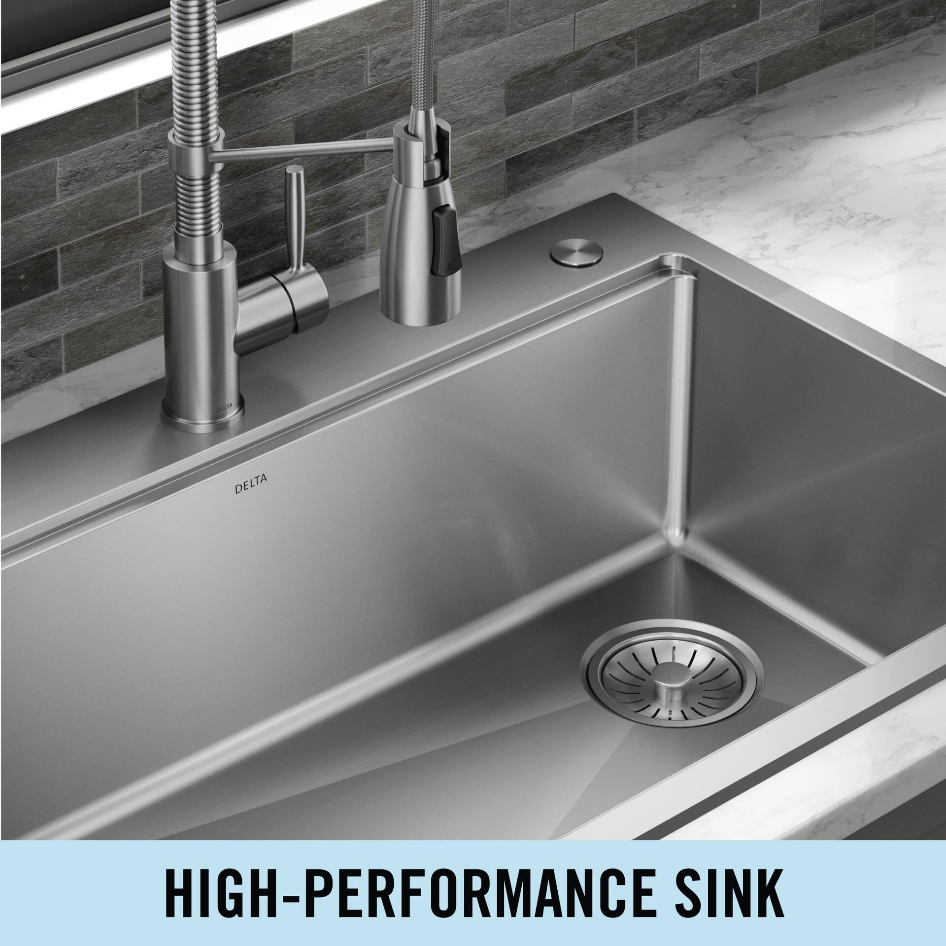 Delta 33" Dual Mount Workstation Sink with 18" Kitchen Faucet – Shop EZ USA