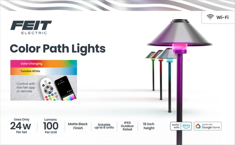 Feit Electric Smart Color Changing & Tunable Path Lights 4-pack ...