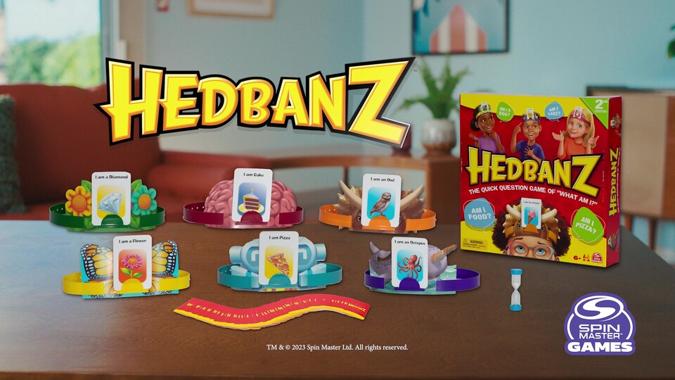 Hedbanz 2nd Edition Picture Guessing Board Game with 25 Bonus Cards ...