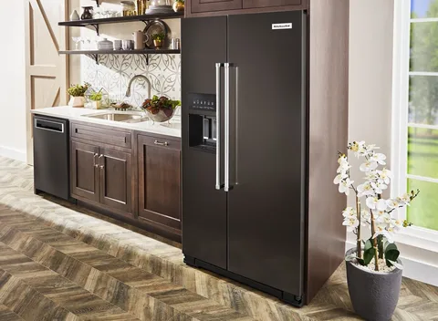 Kitchenaid side by side counter depth refrigerator store
