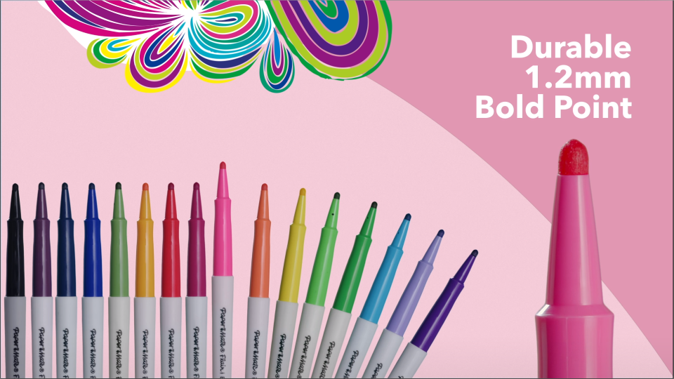 Paper Mate Flair Pens, Felt Tip Pens, Bold Tip (1.2 mm), Assorted ...