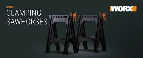 Worx Clamping Sawhorse Pair with Bar Clamps Built in Shelf Cord Hooks Sam s Club
