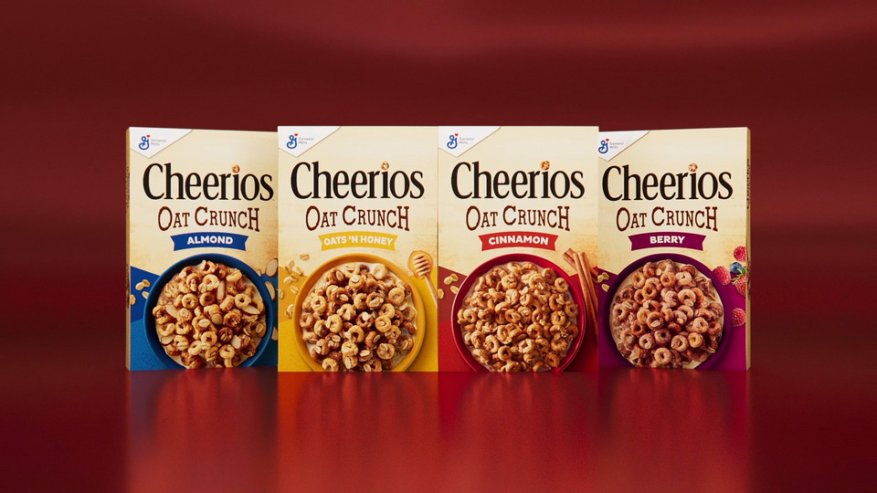 Cheerios Oat Crunch Oats & Honey Oat Breakfast Cereal, Family Size, 24 ...
