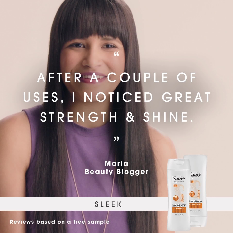 Suave Professionals Sleek Shampoo 12.6 oz for Dry, Frizzy Hair ...