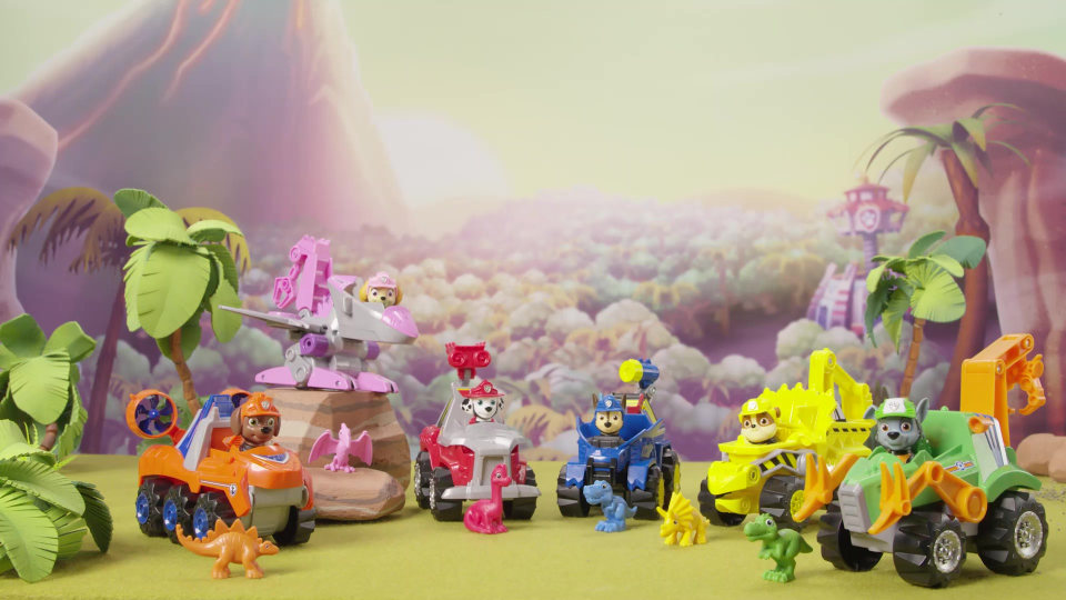 PAW Patrol, Dino Rescue Marshall’s Deluxe Rev Up Vehicle with Mystery ...