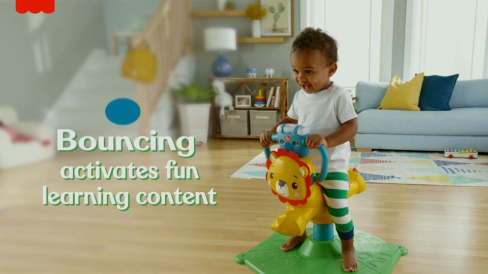 Fisher-Price Bounce & Spin Lion Ride-On Learning Toy for Baby Toddlers ...
