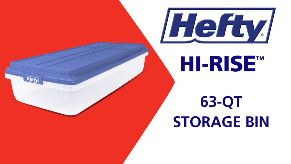 (4 pack) Hefty 63 Quart Clear Latched Storage Bin with Smoke Blue HI ...