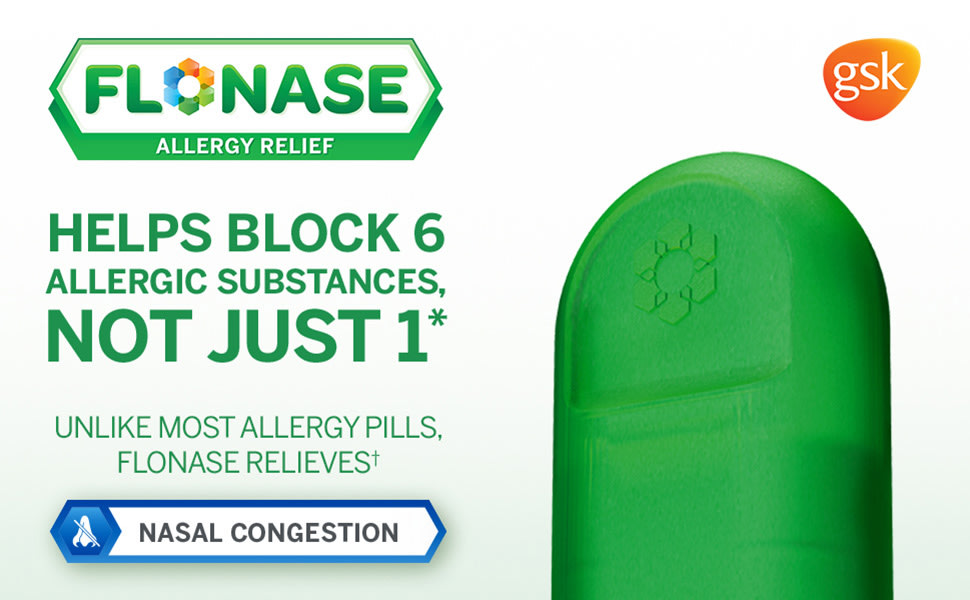 Flonase Allergy Relief 24 Hour Non Drowsy Metered Nasal Spray, 3×144 ...