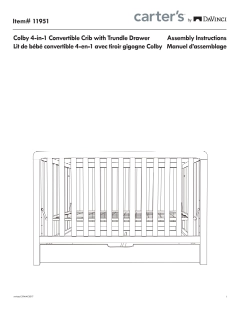 Carter's by DaVinci Colby 4-in-1 Convertible Crib with Trundle Drawer ...