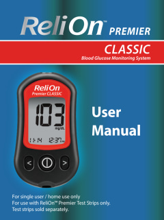 ReliOn Premier CLASSIC Blood Glucose Monitoring System - Walmart.com ...