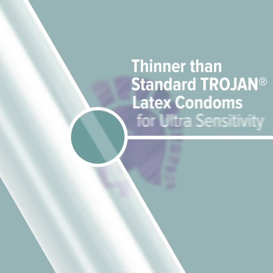 TROJAN Ultra Thin Condoms For Ultra Sensitivity, Lubricated, 36 Count ...