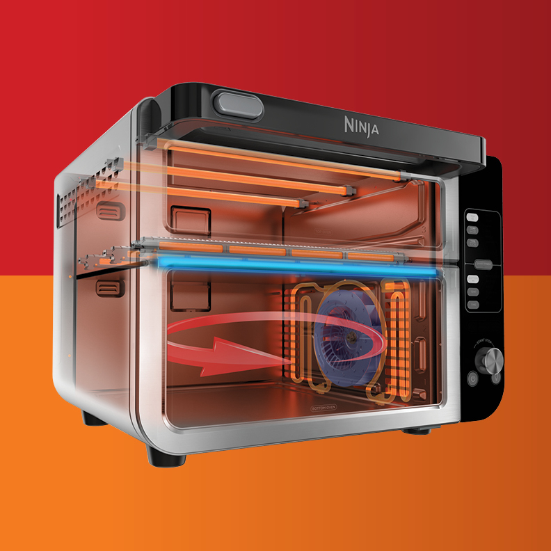 Ninja 14-in-1 Double Oven with FlexDoor Creates Two Separate Ovens ...