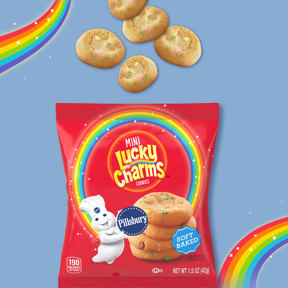 Pillsbury Lucky Charms Mini Soft Baked Cookies, Ready-to-Eat Snack Bags ...