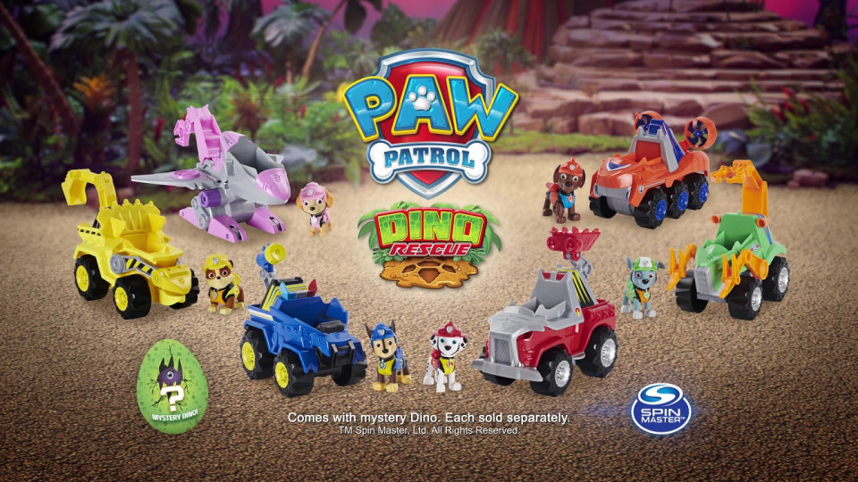 PAW Patrol, Dino Rescue Marshall’s Deluxe Rev Up Vehicle with Mystery ...