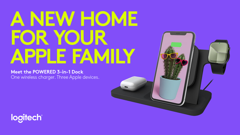Logitech Powered 3-IN-1 Wireless Charging Dock - Walmart.com