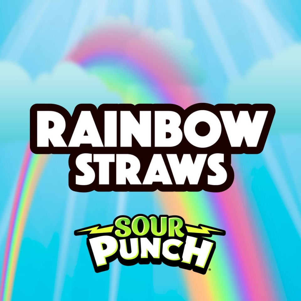 SOUR PUNCH® Rainbow Straws, Sour Chewy Candy, King Size 4.5oz Tray ...