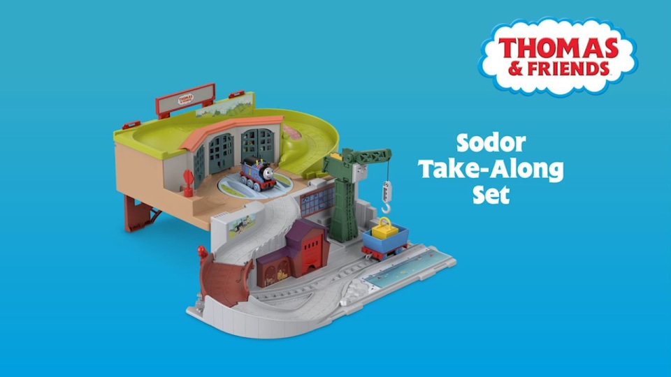 Thomas & Friends Sodor Take-Along Playset with Diecast Thomas Engine ...