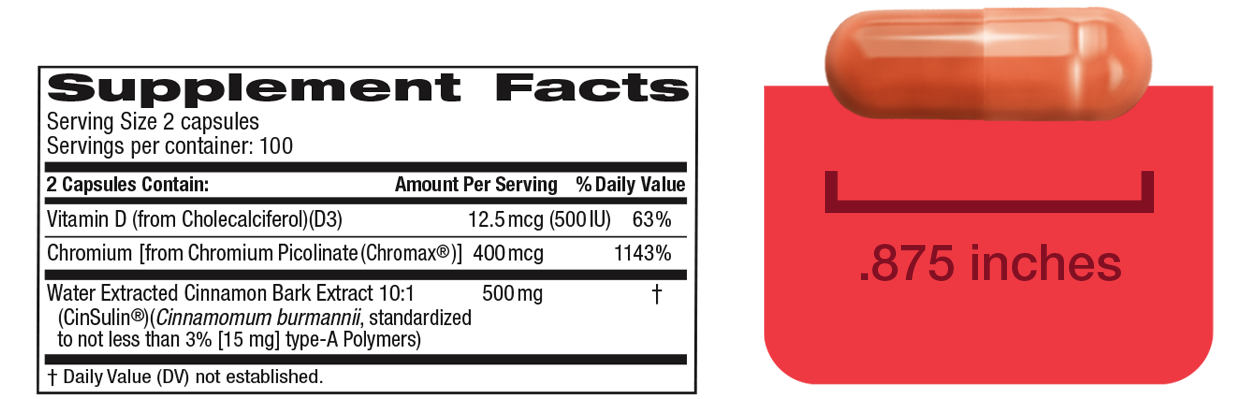 trunature Advanced Strength CinSulin 500mg., 200 Vegetarian Capsules ...