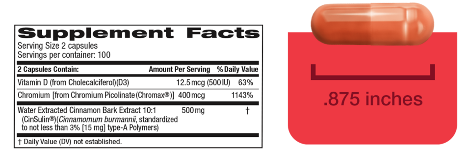 trunature Advanced Strength CinSulin 500mg., 200 Vegetarian Capsules ...