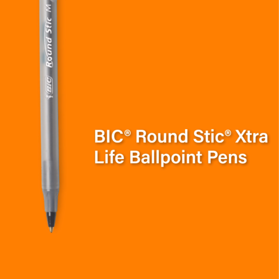 BIC Round Stic Xtra Life Ballpoint Pens, 1.0mm Medium Point, Assorted Ink Colors, 60 Count ...