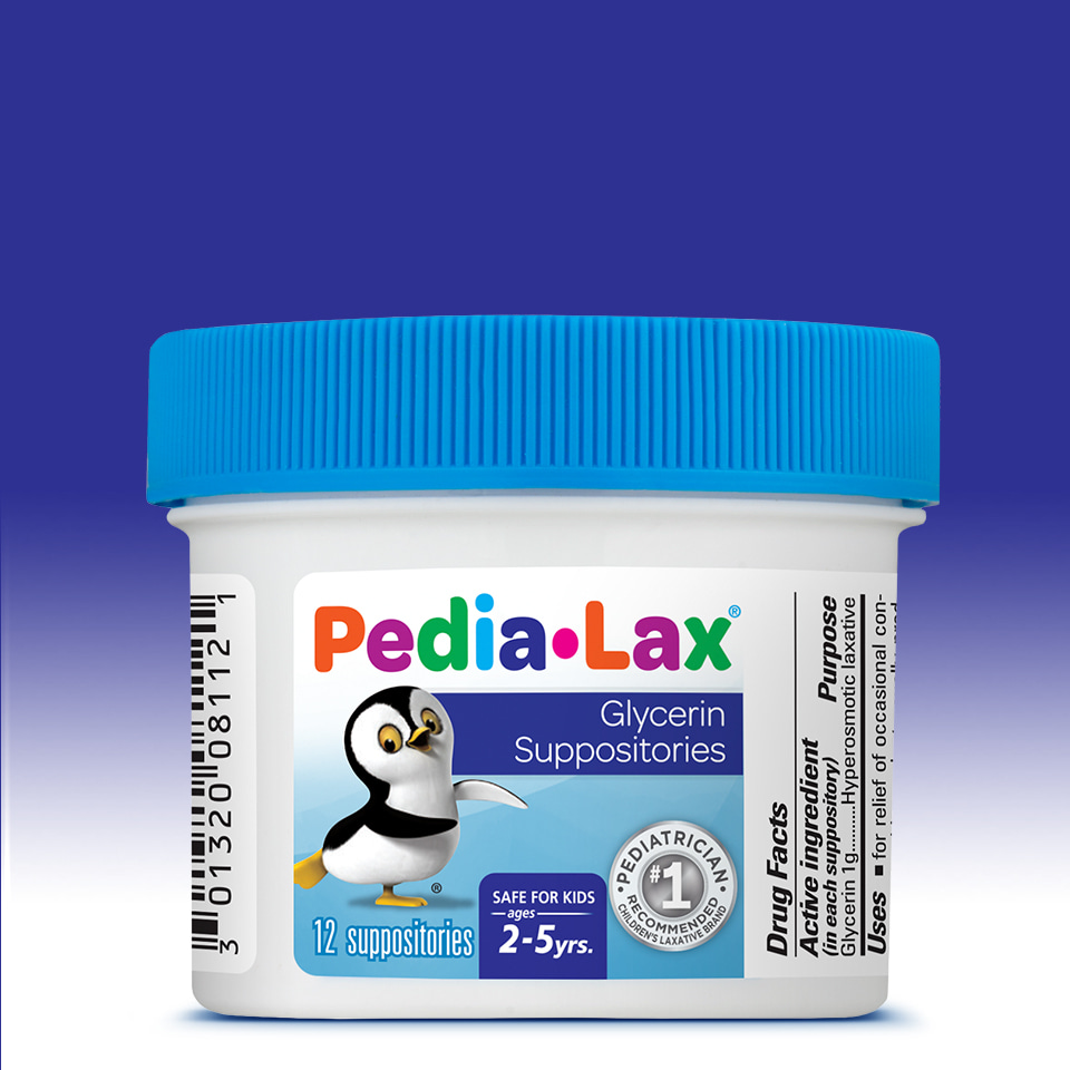 Pedia-Lax Laxative Glycerin Suppositories for Kids, Ages 2-5, 12 Count ...