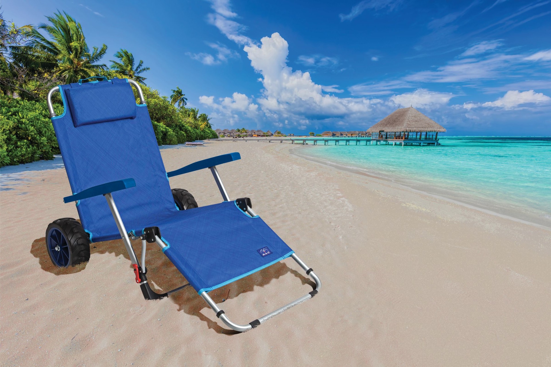 Mac Sports Beach Day Lounger Combo Cart, 2 in 1 Unique Design Cargo ...