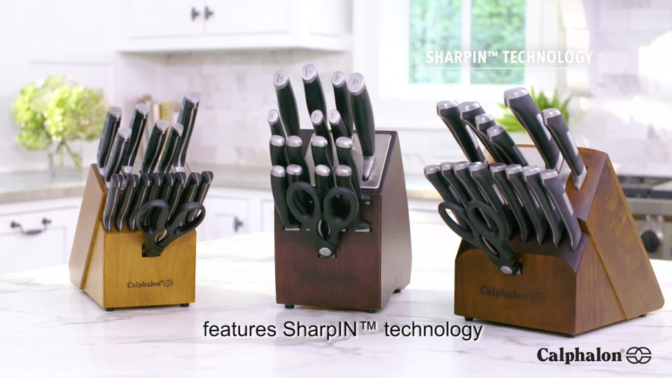 Calphalon Classic Self Sharpening Stainless Steel Cutlery Knife Block ...