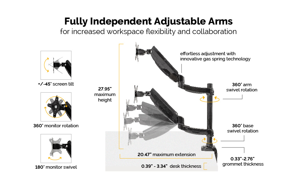 Fellowes Platinum Series Dual Stacking Adjustable Monitor Arm - Black ...