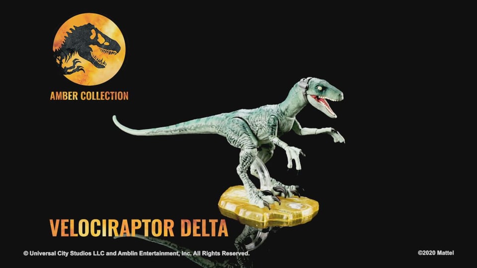 Jurassic World Amber Collection Velociraptor Delta 6-in Collectible ...