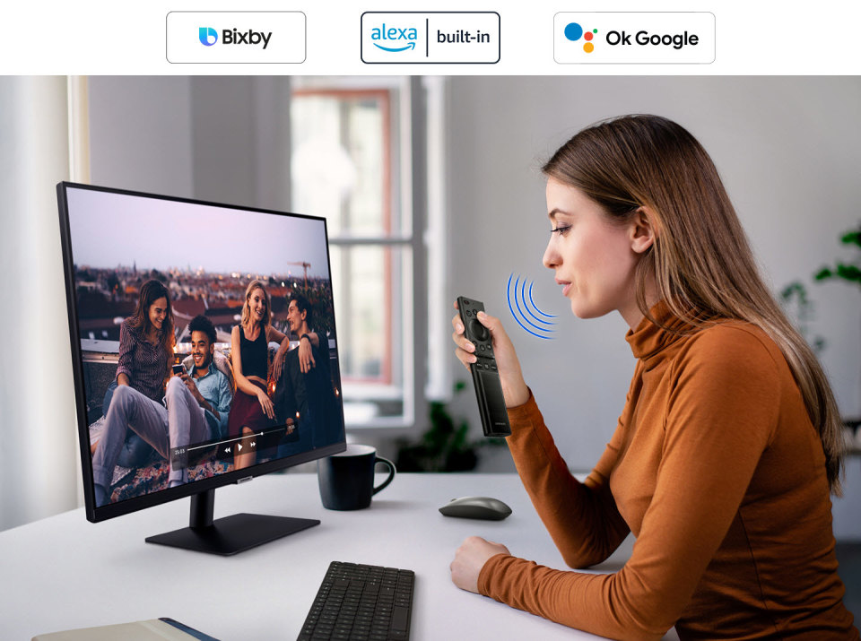 SAMSUNG 32" M7 4K UHD Do-It-All Smart Monitor & Streaming TV Built In ...