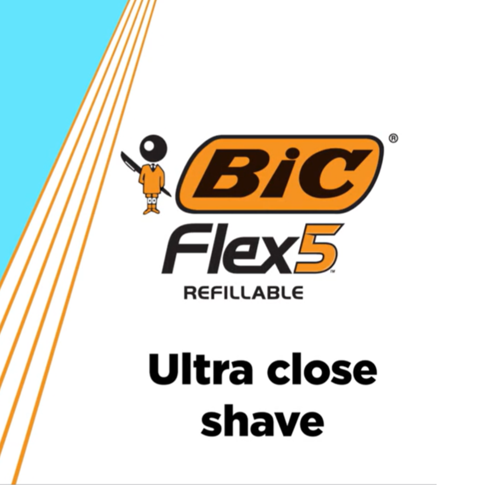 BIC Flex 5 Hybrid Men's Razor, Disposable Razors, 1 Handle and 3 ...