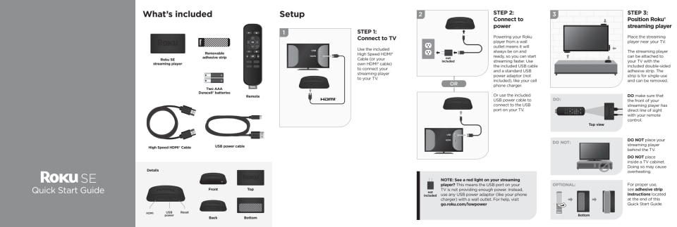 Roku SE HD Streaming Player with High Speed HDMI Cable - Walmart.com ...