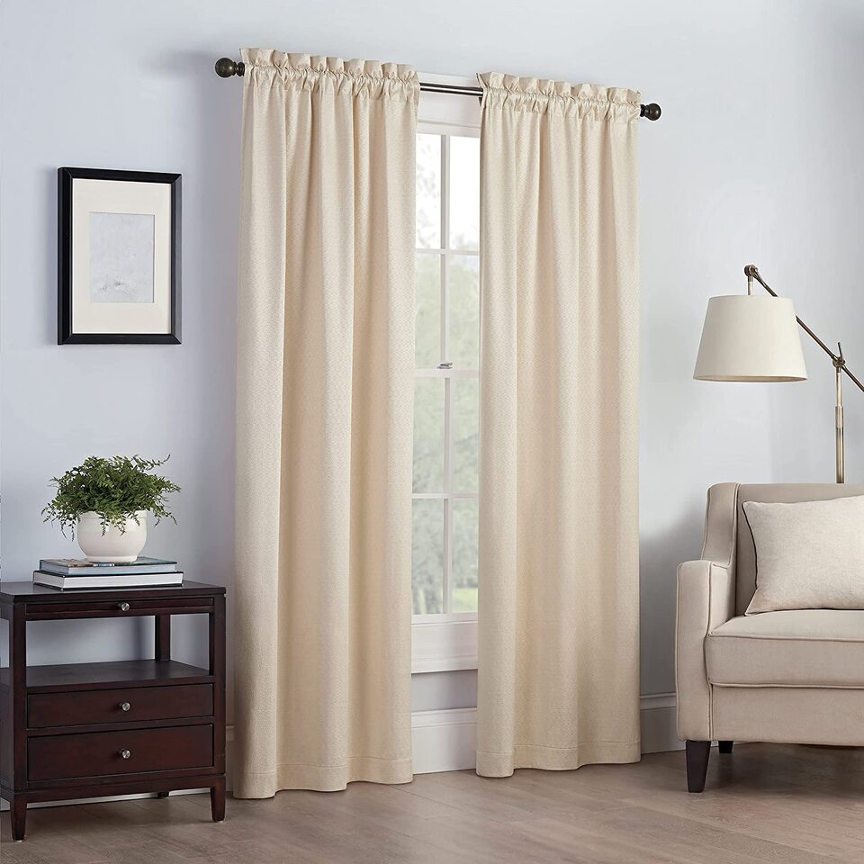 Eclipse Canova Solid Room Darkening Rod Pocket Single Window Curtain ...