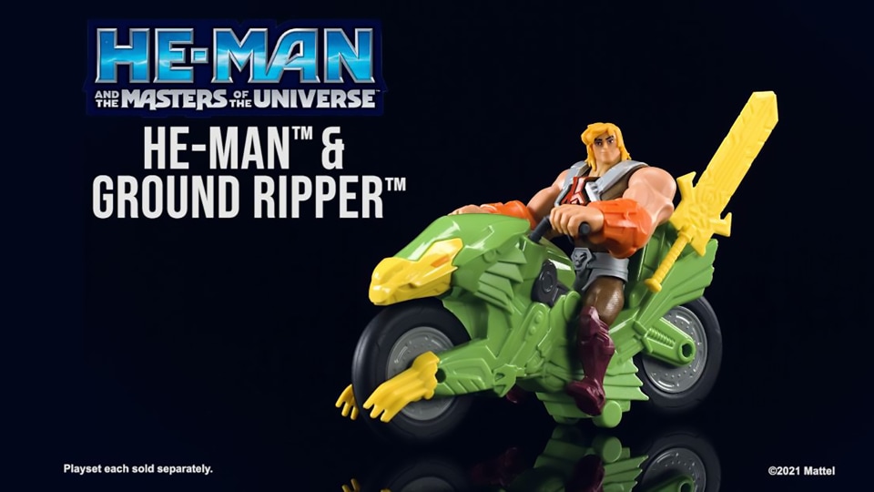 Masters of the Universe He-Man and Ground Ripper Vehicle Action Figure ...