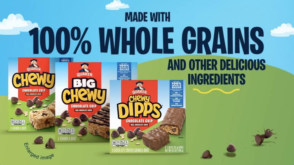 Quaker Chewy Dipps Chocolate Chip Granola Bars, 1.09 oz 30 Count ...