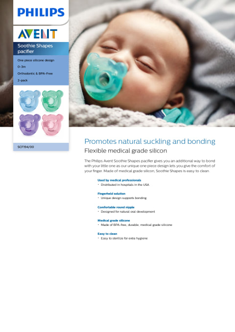 Philips Avent Soothie Pacifier, 0-3 months, (Colors May Vary), Bear ...