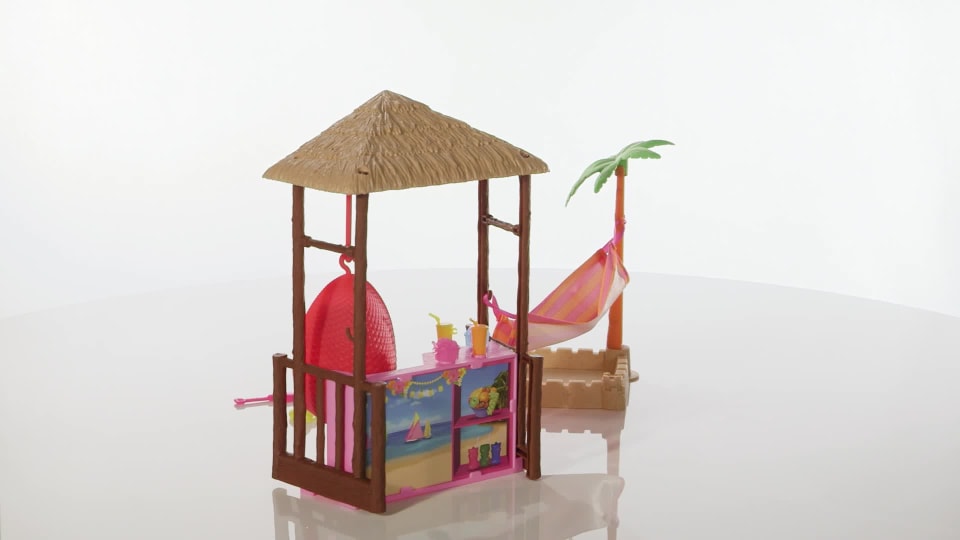 Barbie Chelsea Doll Beach Tiki Hut Playset with Moldable Sand - Walmart.com