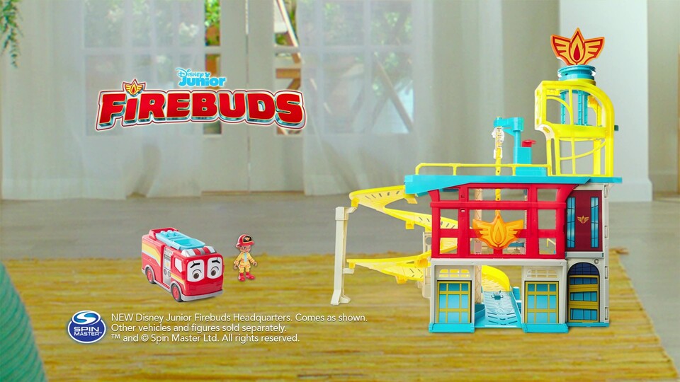 Disney Junior Firebuds HQ Playset with Fire Truck Vehicle & Action ...