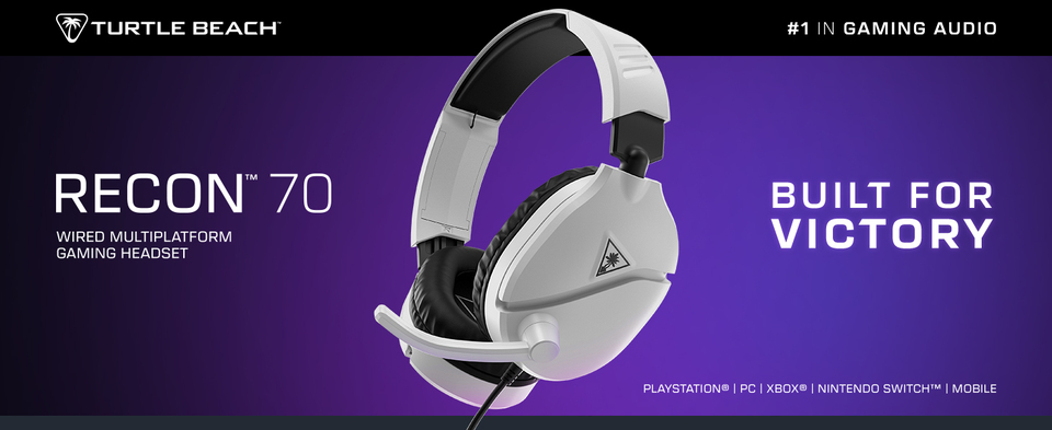 Turtle Beach Recon 70 Headset - Multiplatform - White - Walmart.com