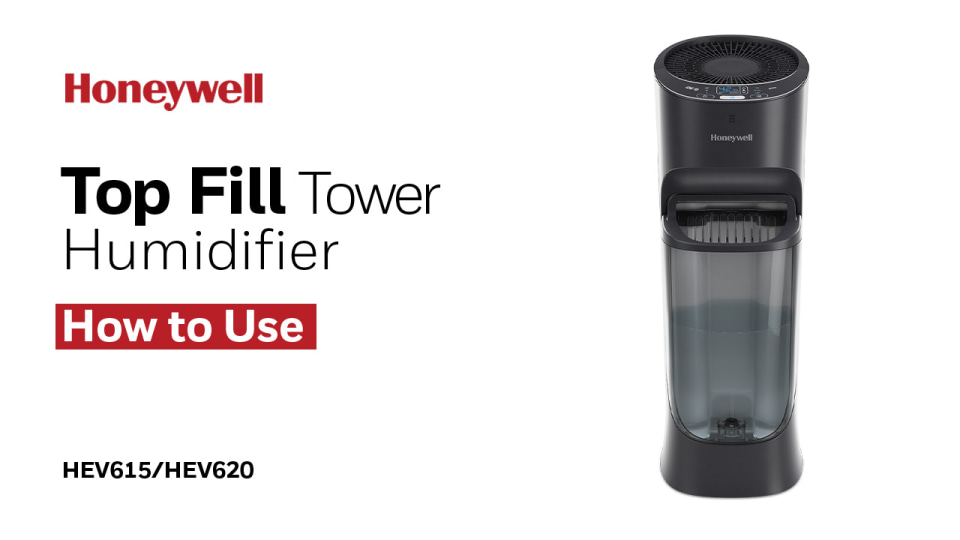 Honeywell 1.7 gal 500 sq ft Top Fill Cool Moisture Tower Humidifier ...