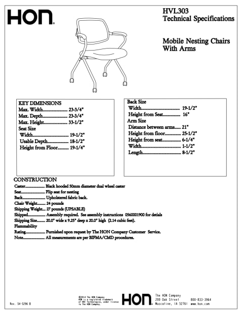 basyx VL303 Series Nesting Arm Chair, Black/Black - Walmart.com ...