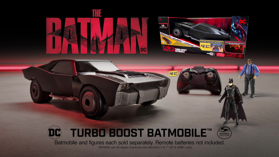 DC Comics The Batman Turbo Boost Batmobile with Remote Control ...