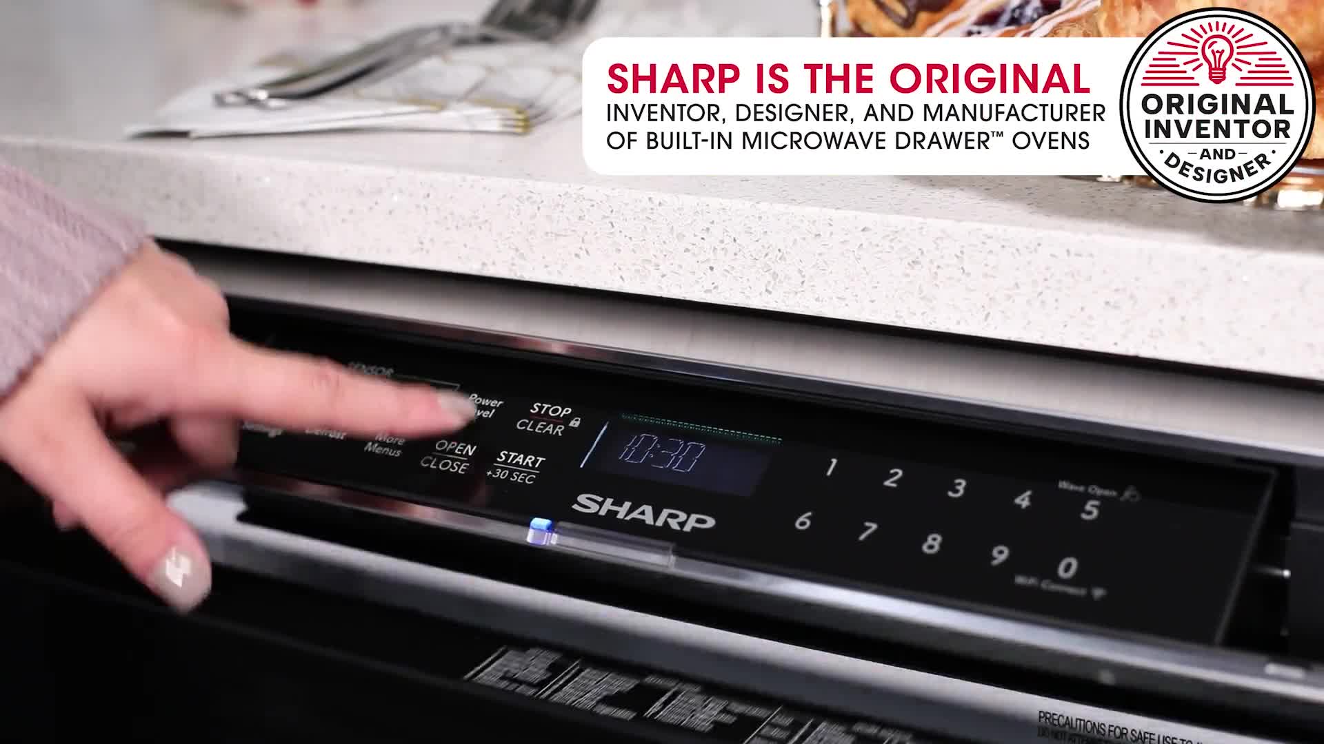 Sharp SMD2470AH 24'' Built-In Microwave Drawer Oven in Black Stainless ...